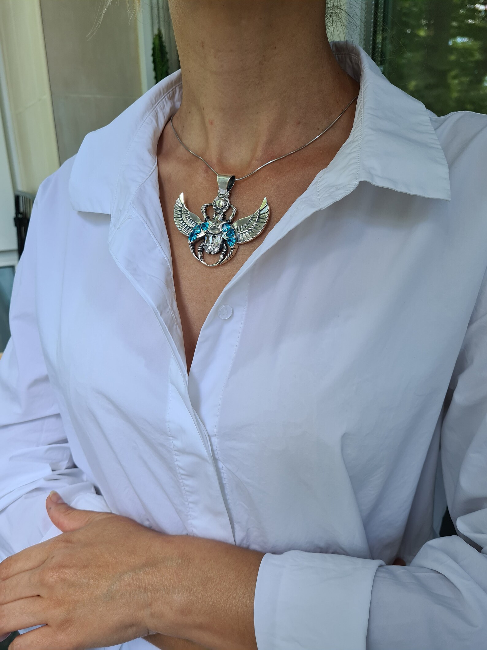 Silver Scarab Beetle Egyptian Scarab Necklace 925 Sterling - Etsy