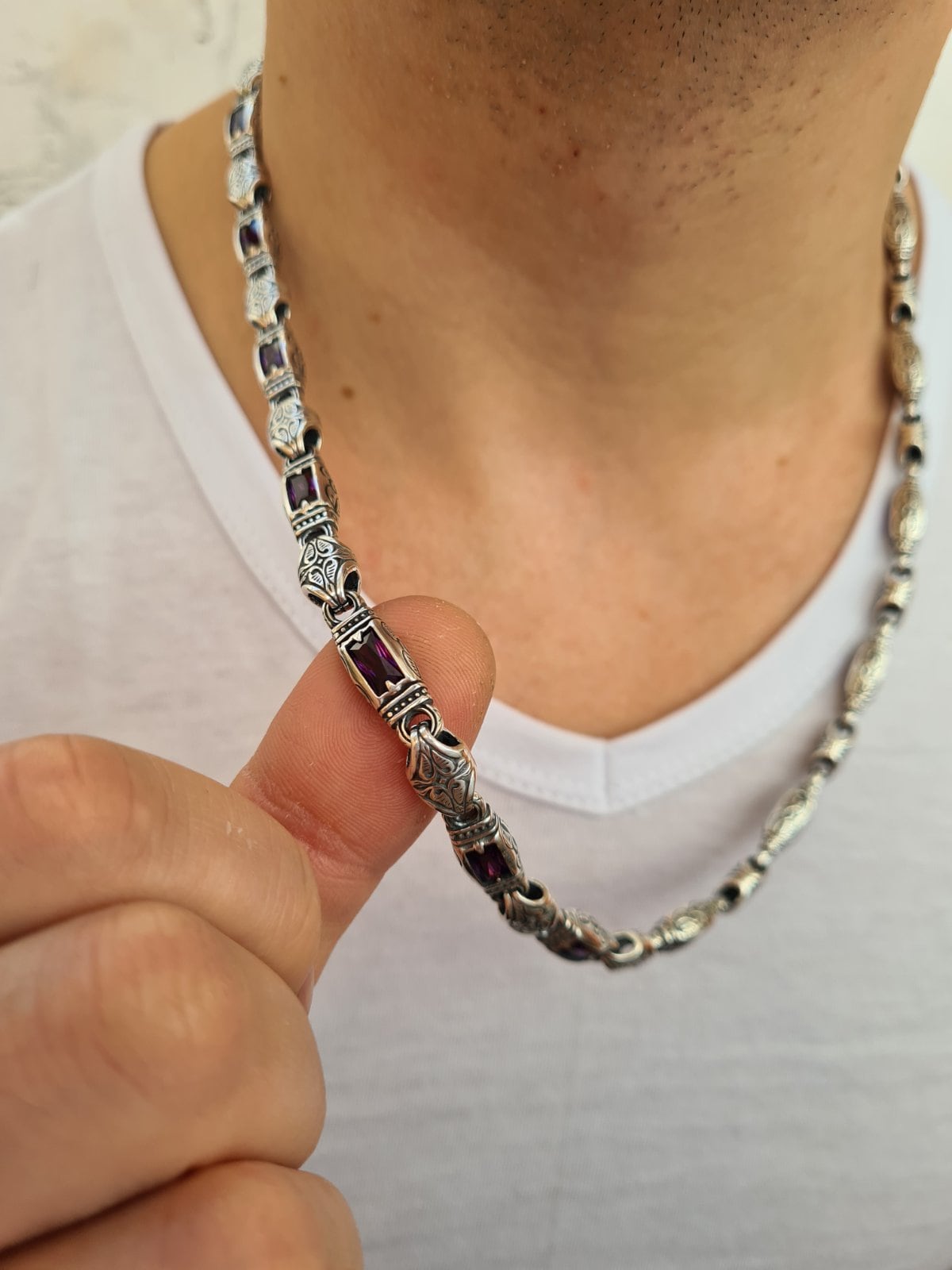 Mens Sterling Silver Necklace; 925 Sterling Silver Chain; Mens Silver ...