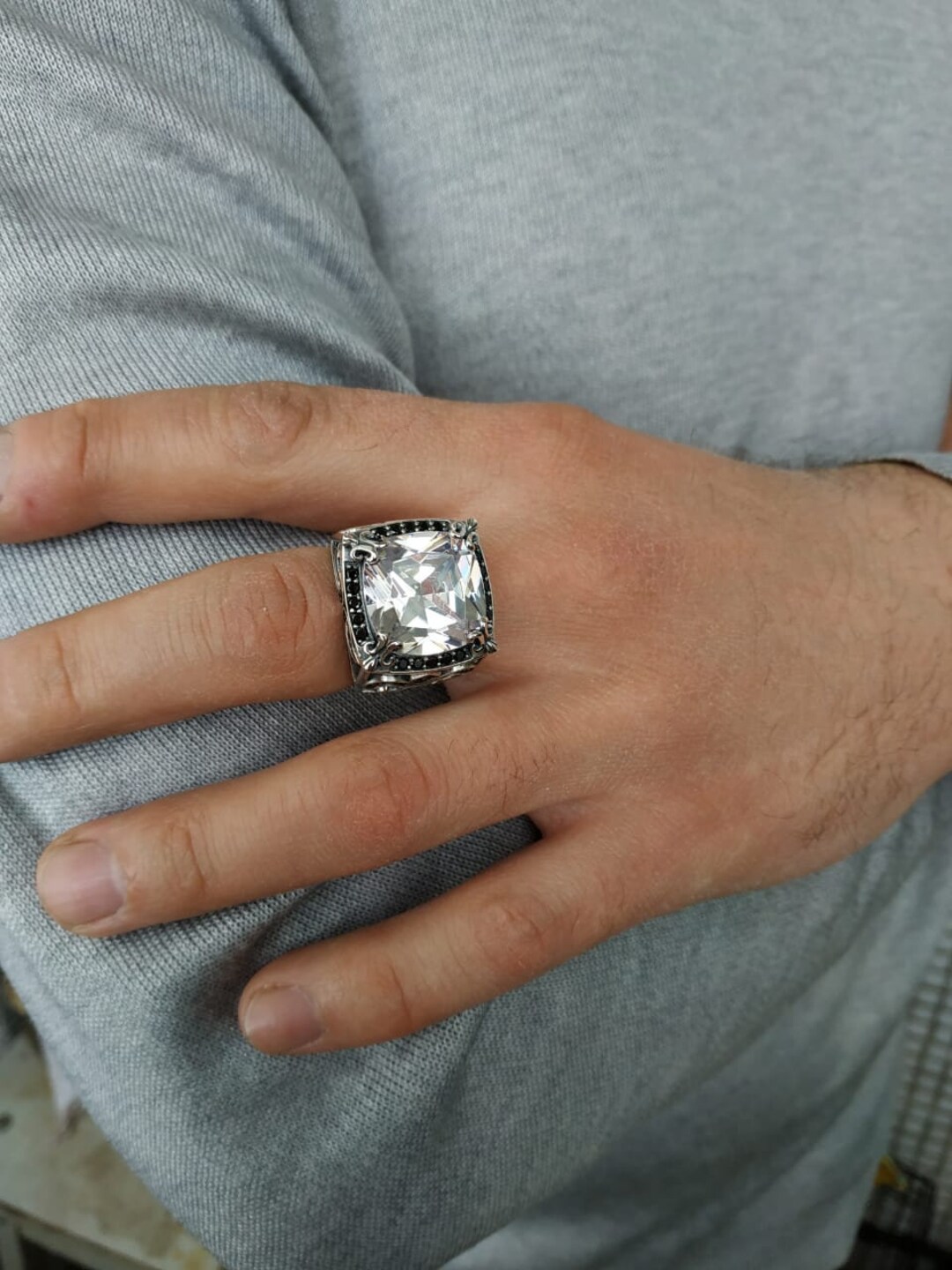 Men's 925 Sterling Silver Ring Mens Silver Ring Gothic Ring Men's Rings ...