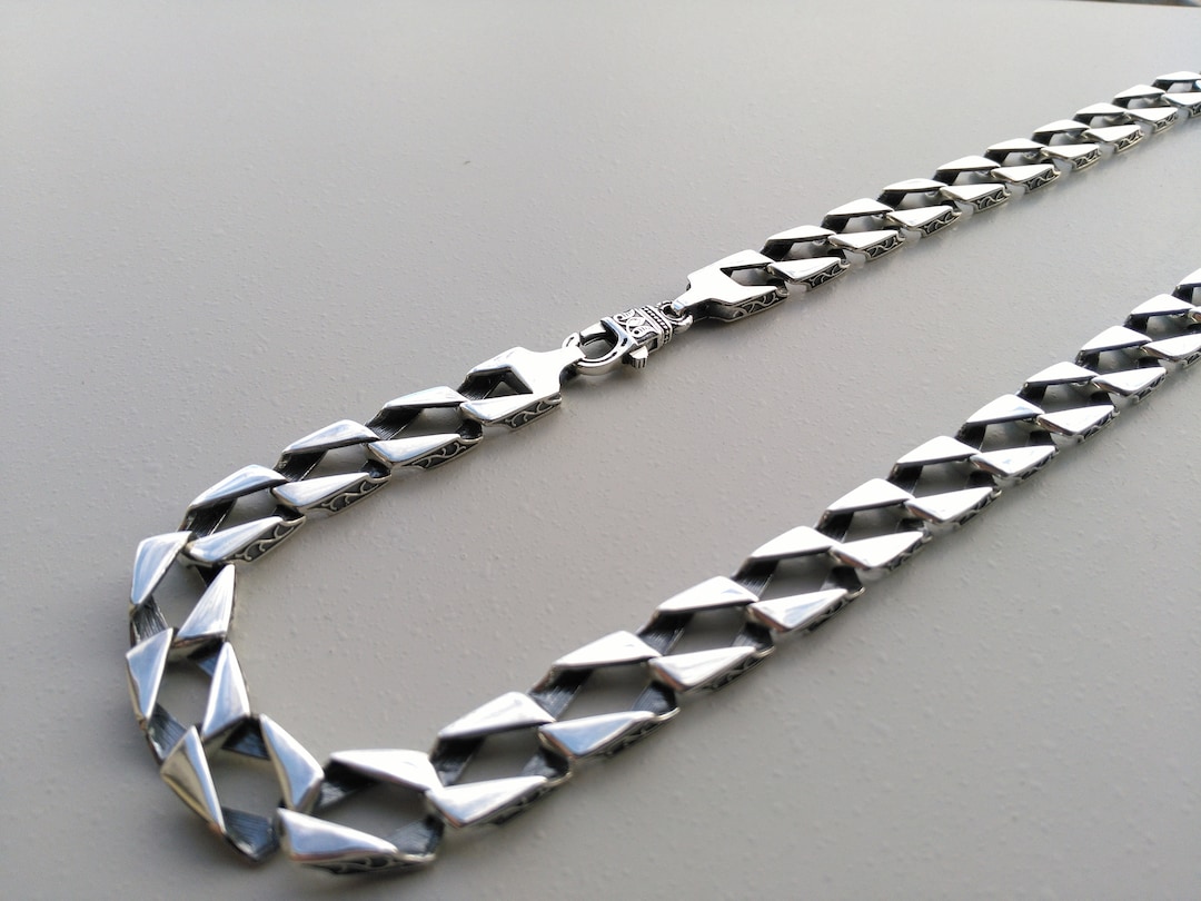 Men's Silver Chain; 925 Sterling Silver Necklace; Silver Chain for Men ...