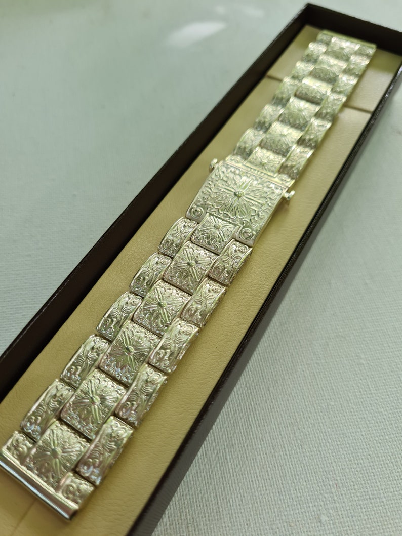 925 Sterling Silver Watch Bracelet Mens Watch Bracelet 20 Mm - Etsy