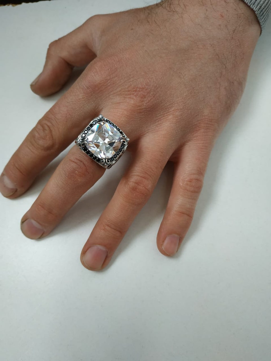 Men's 925 Sterling Silver Ring Mens Silver Ring Gothic | Etsy