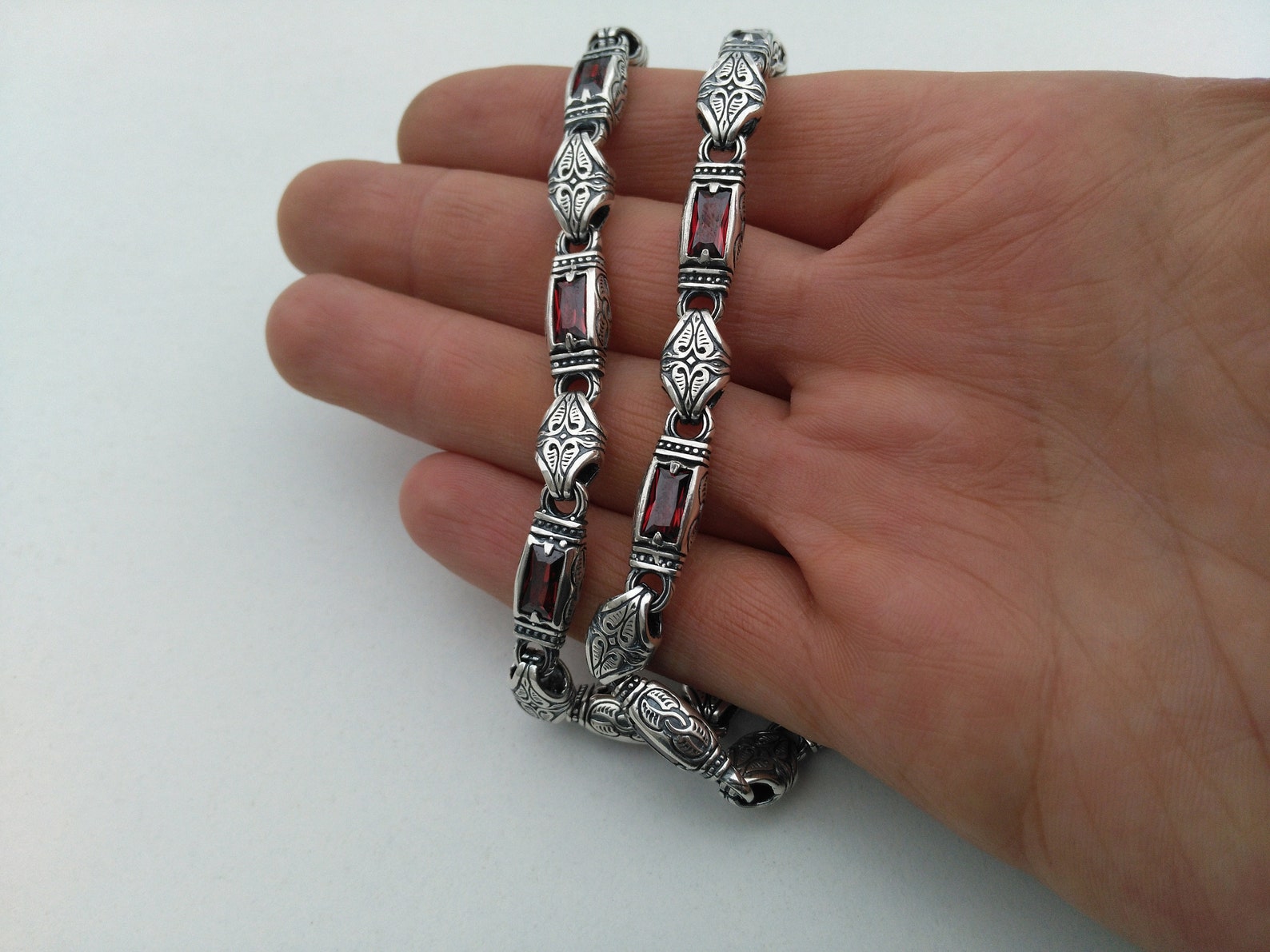 Mens Sterling Silver Necklace; 925 Sterling Silver Chain; Mens Silver ...