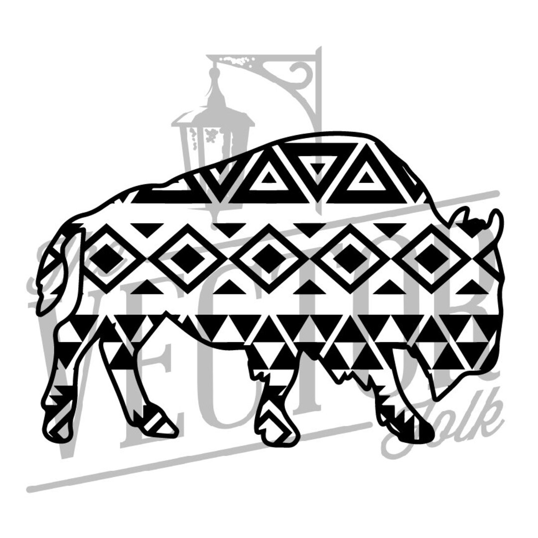 Aztec Buffalo SVG DXF and PNG File, Cricut Cut Files, Silhouette Cut ...