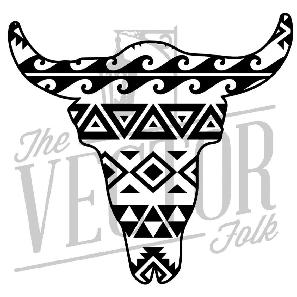 Aztec Bull Head SVG DXF and PNG File Cricut Cut Files - Etsy