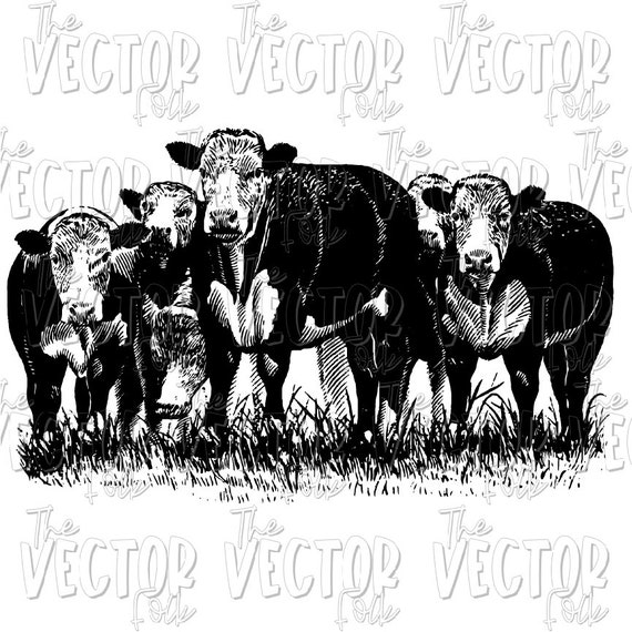 Cow Herd SVG DXF and PNG File Cricut Cut Files Silhouette - Etsy
