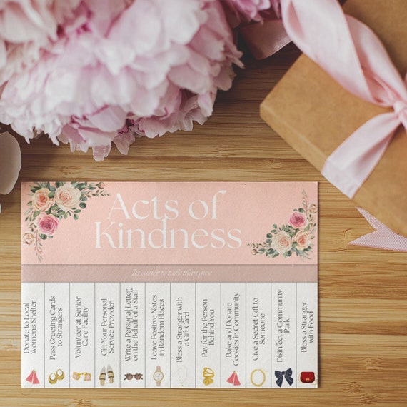 Printable Acts of Kindness Sheet - Etsy