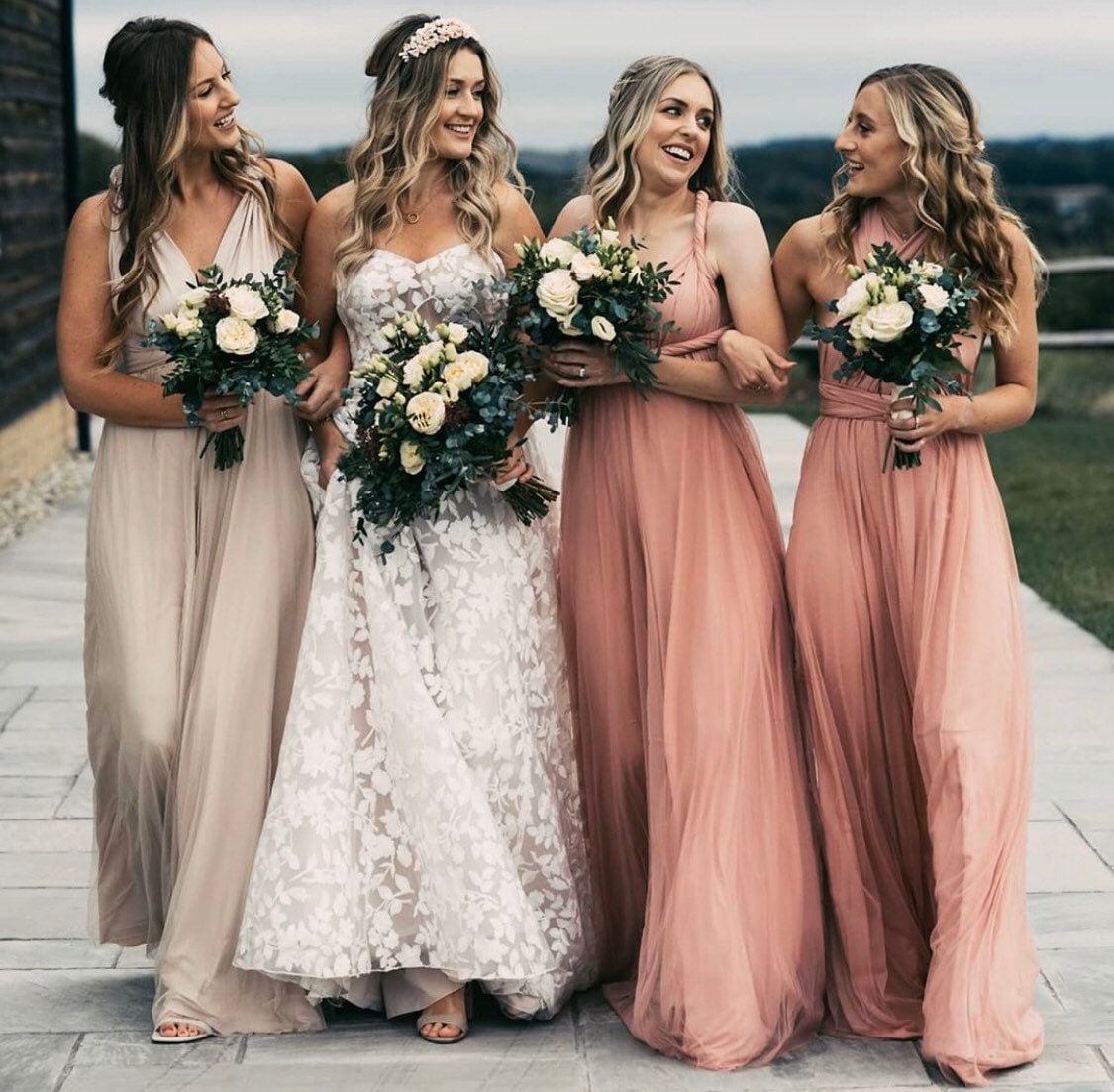 Dusky Pink Multiway Infinity Bridesmaid Dress for Weddings - Etsy UK