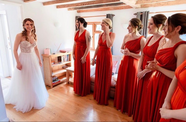 Rust Orange Multiway Infinity Bridesmaid Dress for Weddings - Etsy UK