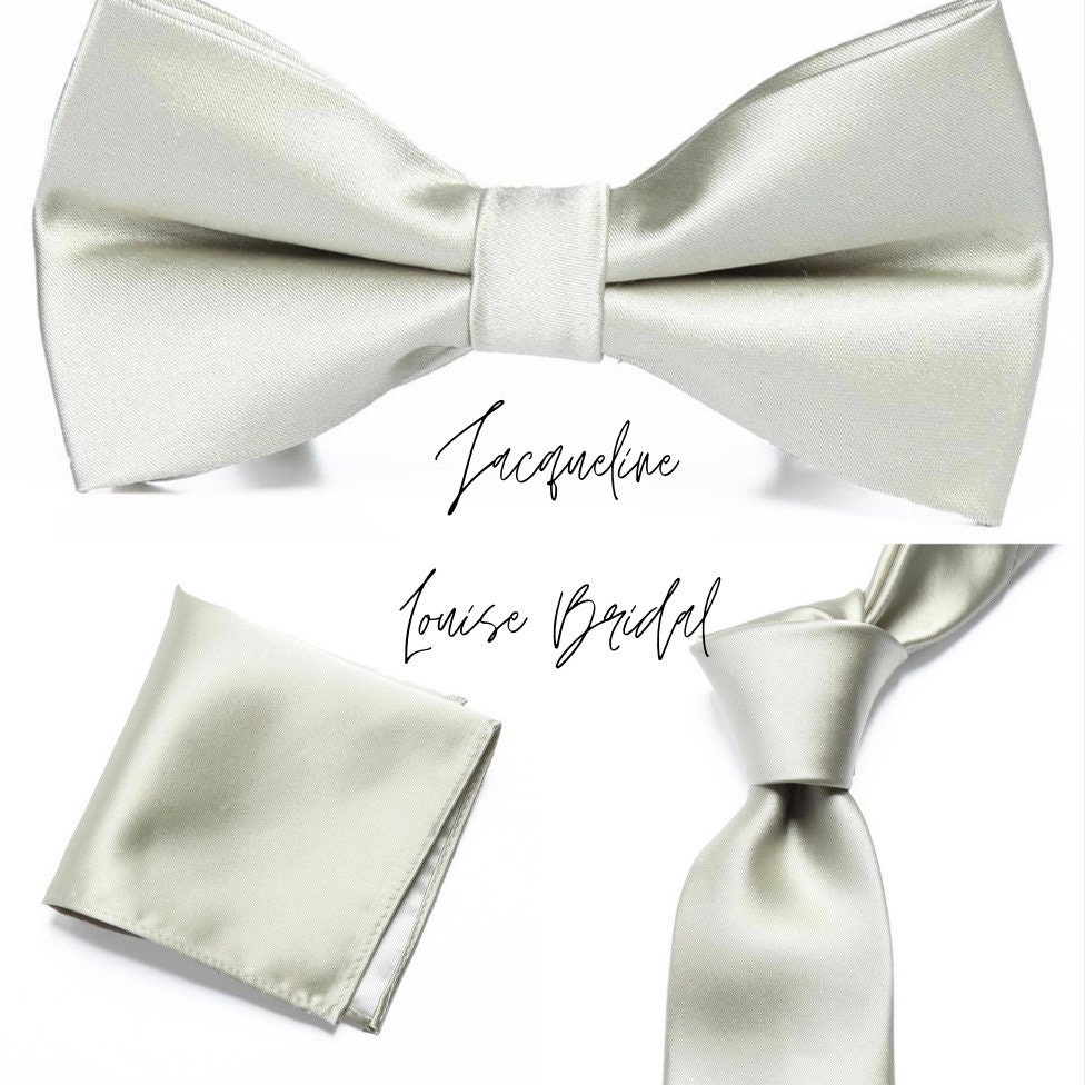 Fossil Green Groomsmen Bow Tie, Tie and Pocket Square Set for Weddings ...