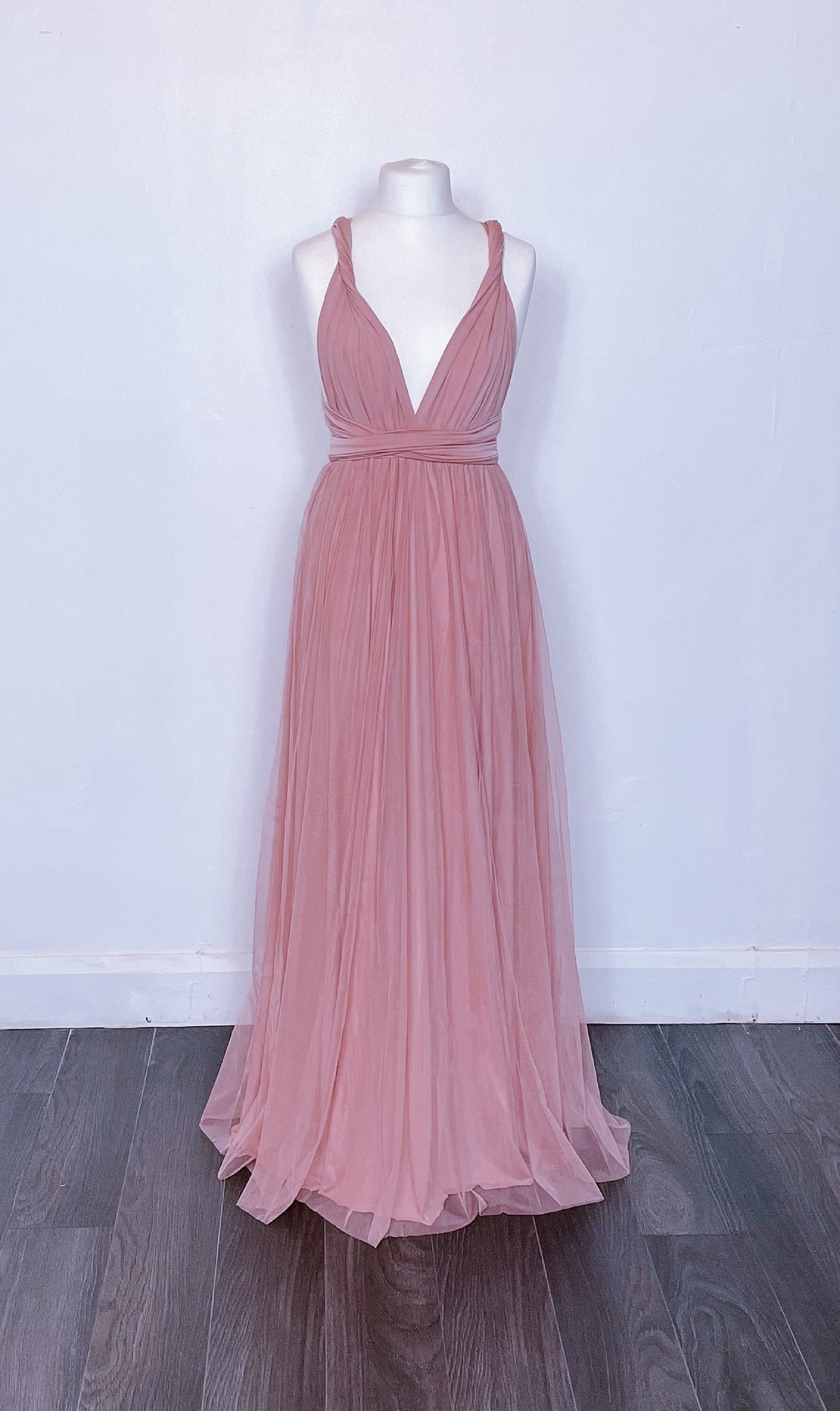 Dusky Pink Multiway Infinity Bridesmaid Dress for Weddings | Etsy UK
