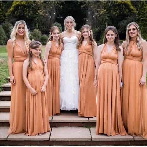 Rust Orange Multiway Infinity Bridesmaid Dress for Weddings - Etsy UK
