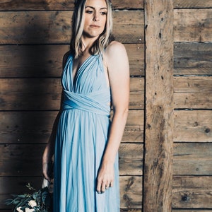 Powder Blue Multiway Infinity Bridesmaid Dress for Weddings - Etsy UK