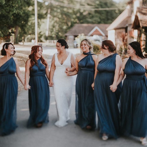 Dusty Blue Multiway Infinity Bridesmaid Dress for Weddings - Etsy