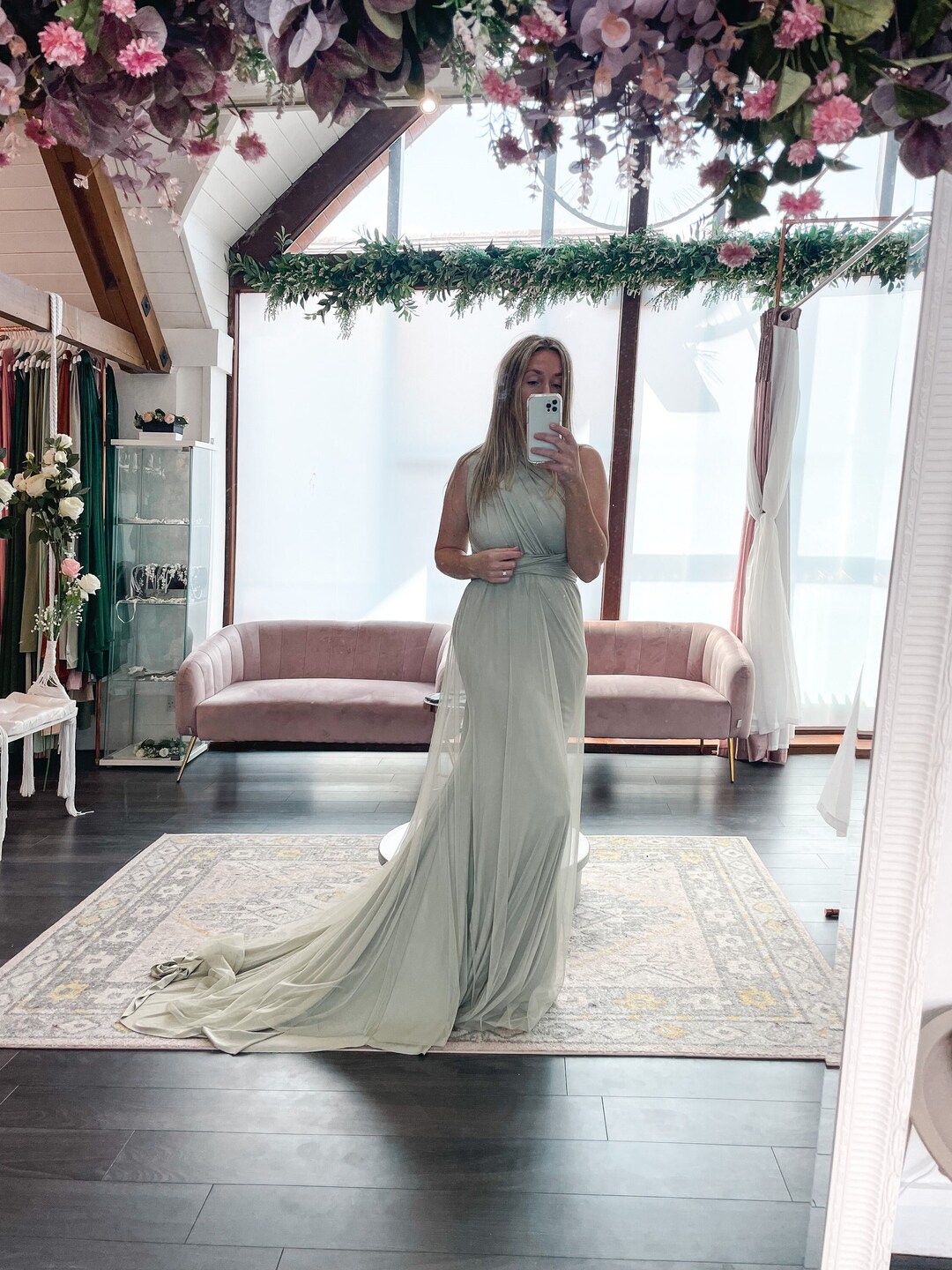 Fossil Green Fishtail Multiway Infinity Bridesmaid Dress for Weddings ...