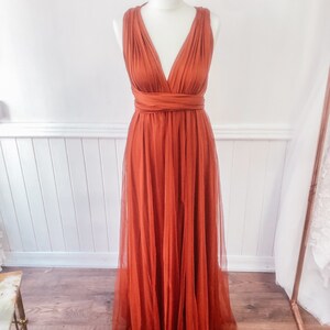 Rust Orange Multiway Infinity Bridesmaid Dress for Weddings | Etsy UK