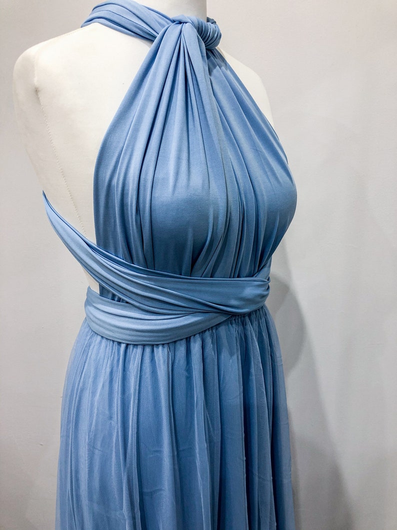 Dusty Blue Multiway Infinity Bridesmaid Dress for Weddings - Etsy