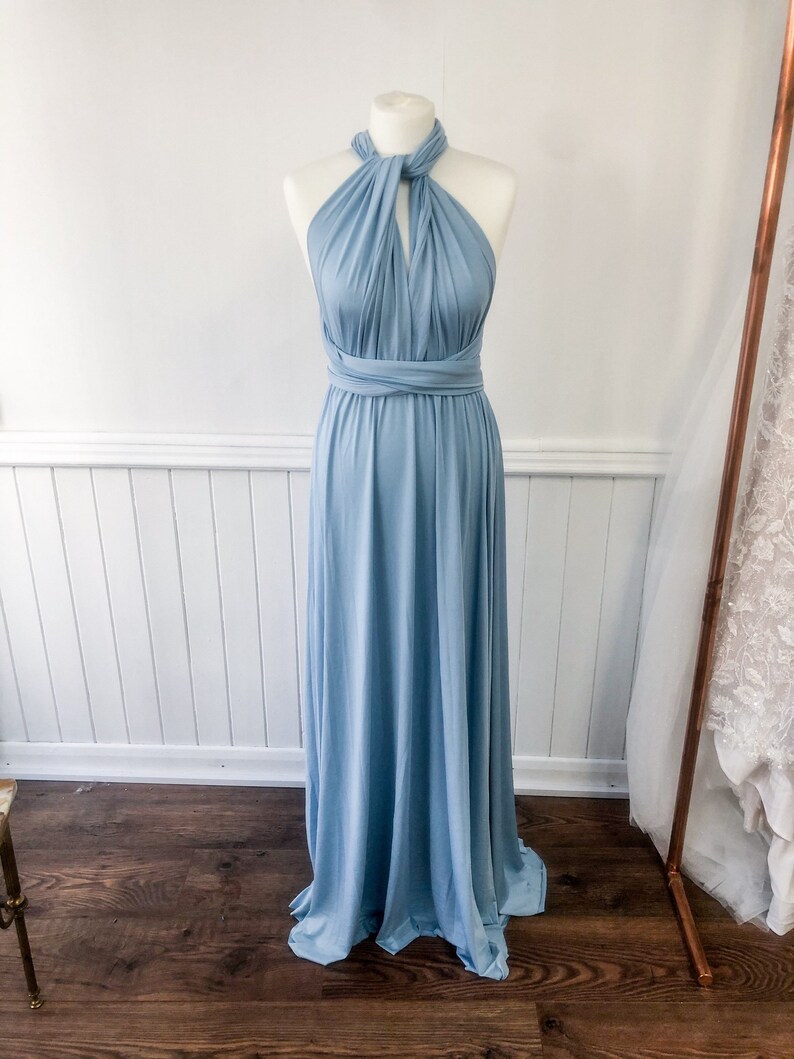 Powder Blue Multiway Infinity Bridesmaid Dress for Weddings | Etsy UK