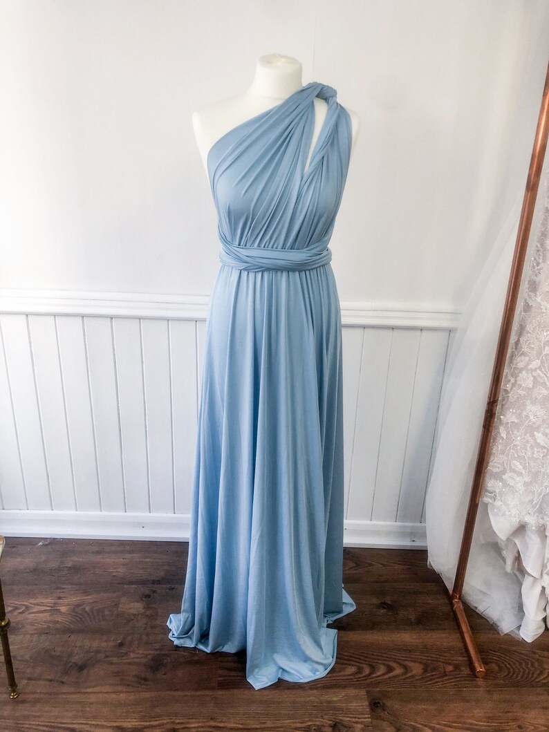 Powder Blue Multiway Infinity Bridesmaid Dress for Weddings - Etsy UK