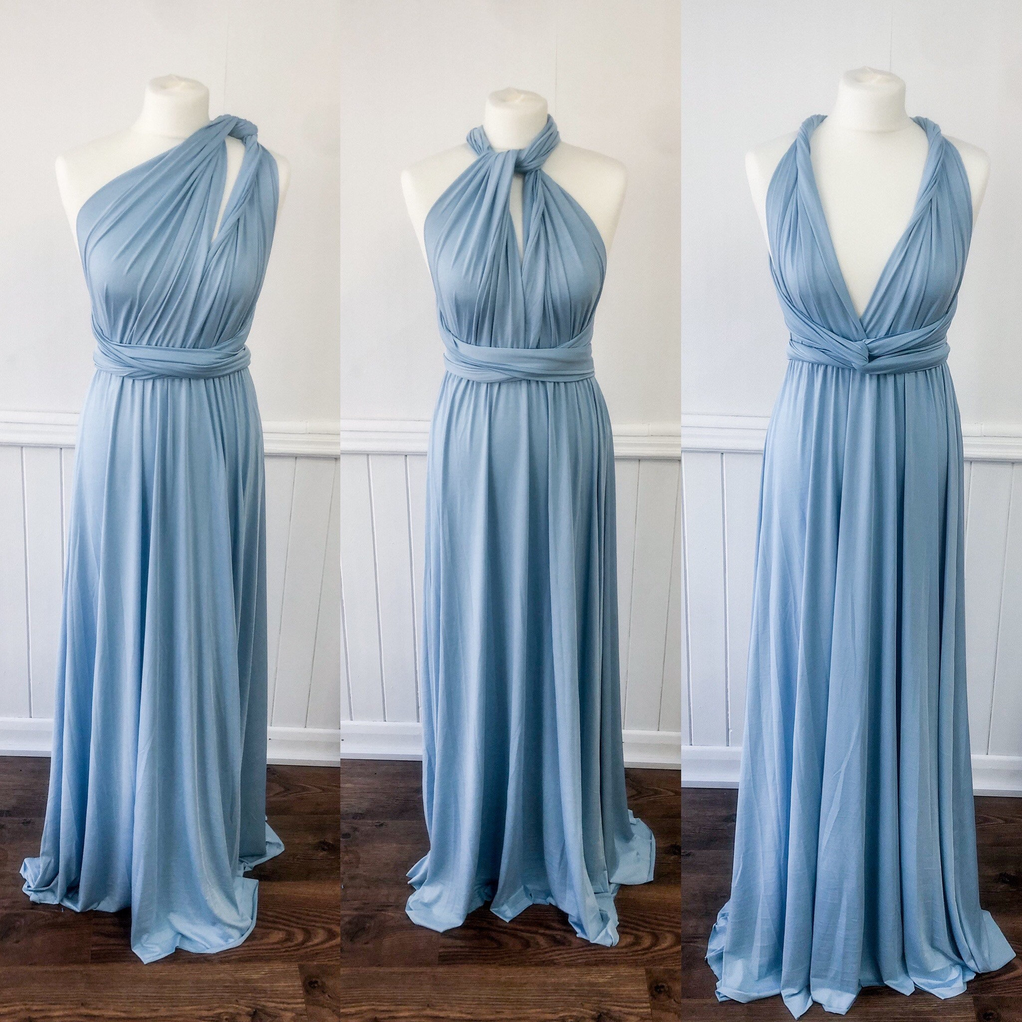 Powder Blue Multiway Infinity Bridesmaid Dress for Weddings | Etsy UK