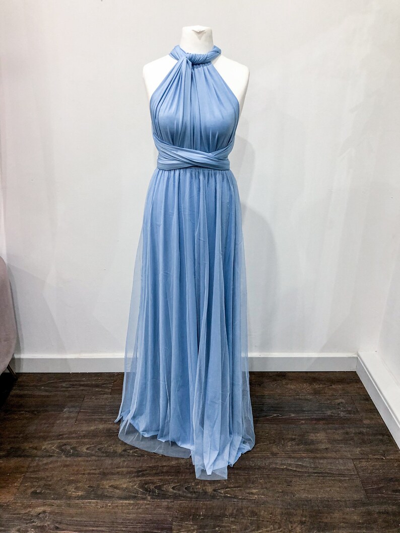 Dusty Blue Multiway Infinity Bridesmaid Dress for Weddings - Etsy