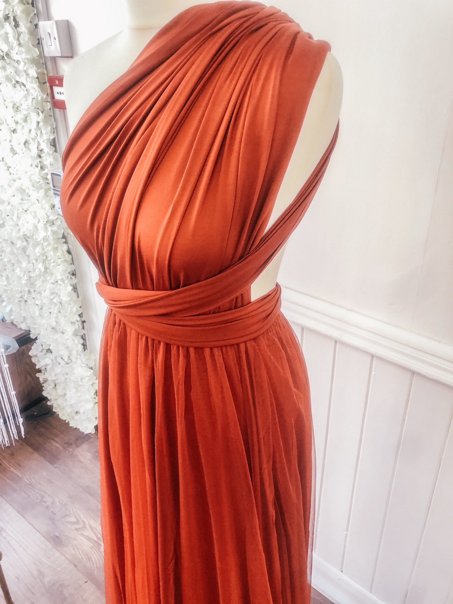 Rust Orange Multiway Infinity Bridesmaid Dress for Weddings - Etsy UK