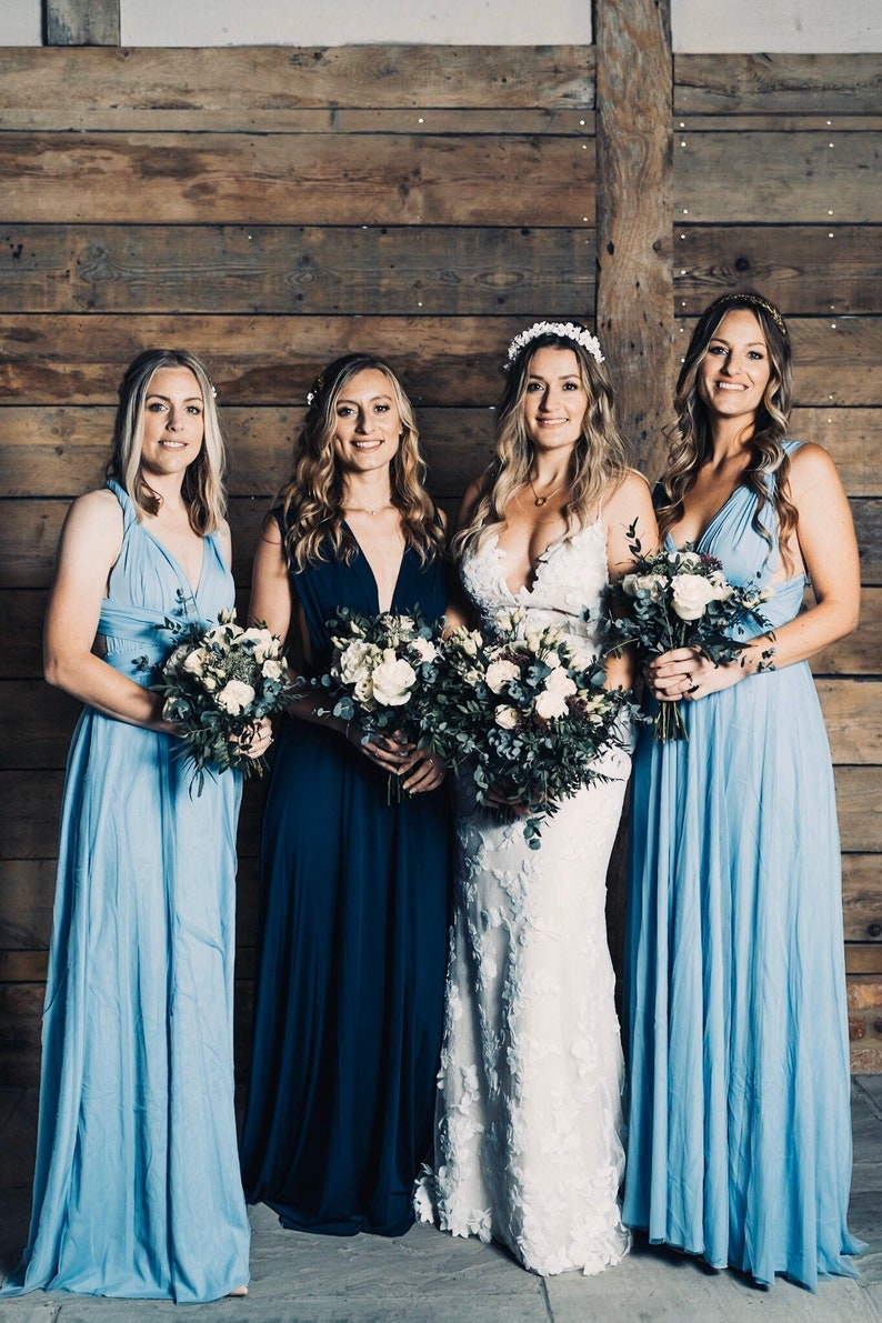 Powder Blue Multiway Infinity Bridesmaid Dress for Weddings | Etsy UK