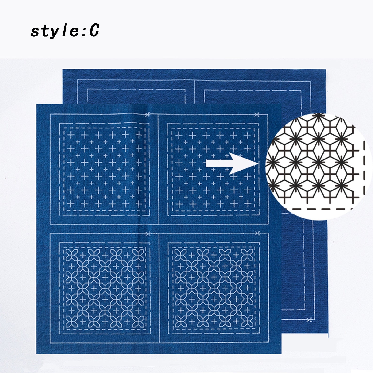 Sashiko Kit,pre-printed Pattern,sashiko Material Packaging,diy Gifts ...