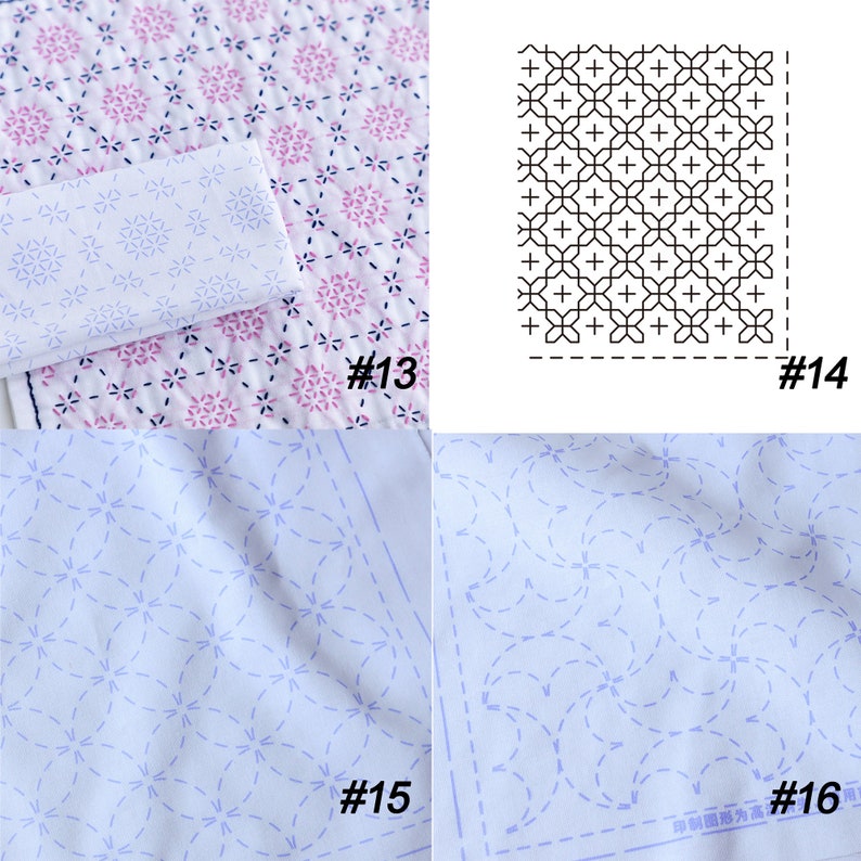 Sashiko Pre-printed Pattern,sashiko Sampler,double Thin Cotton Cloth ...