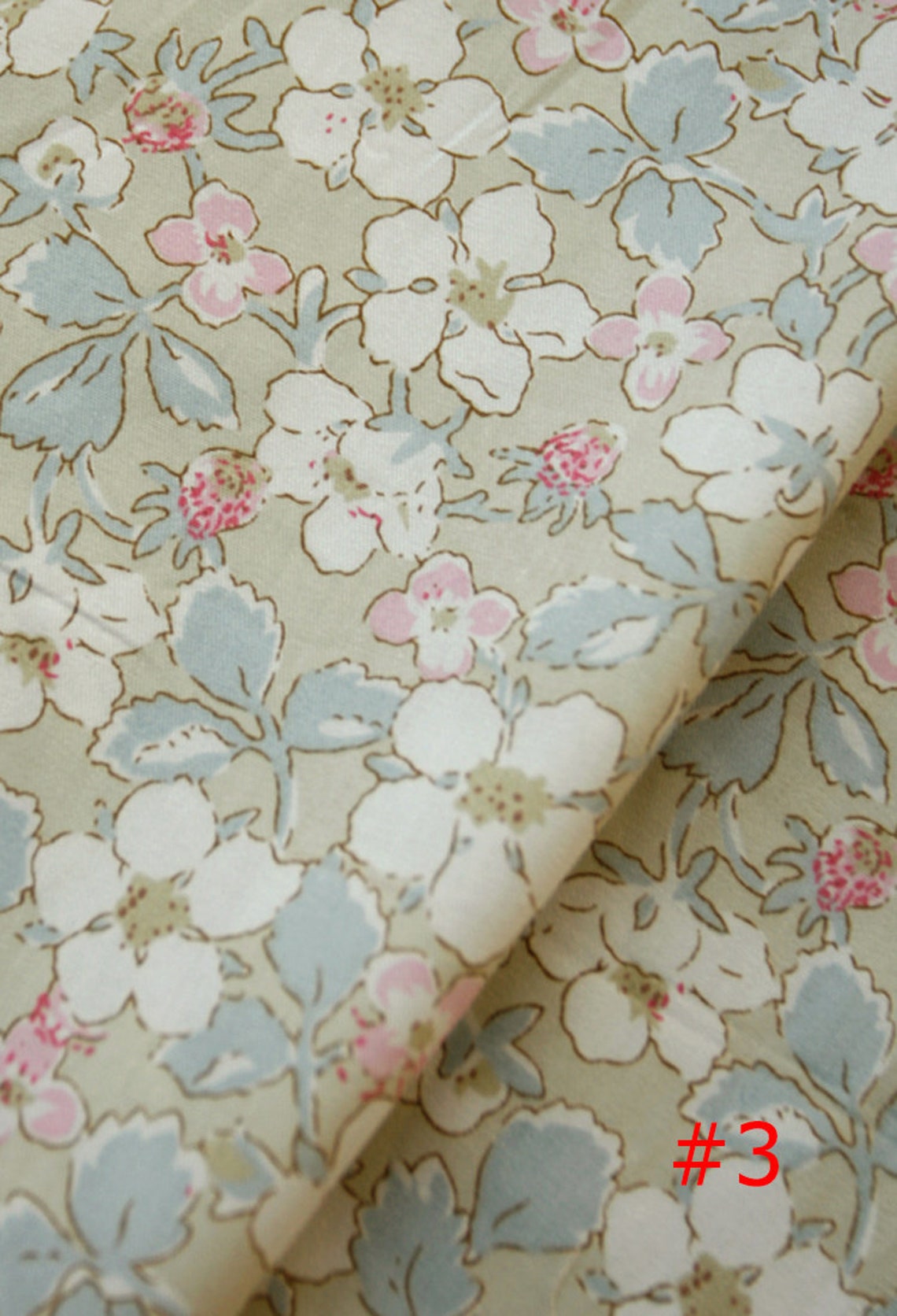 Twill Cotton Printed Fabricsewing Fabricidyllic Floral - Etsy