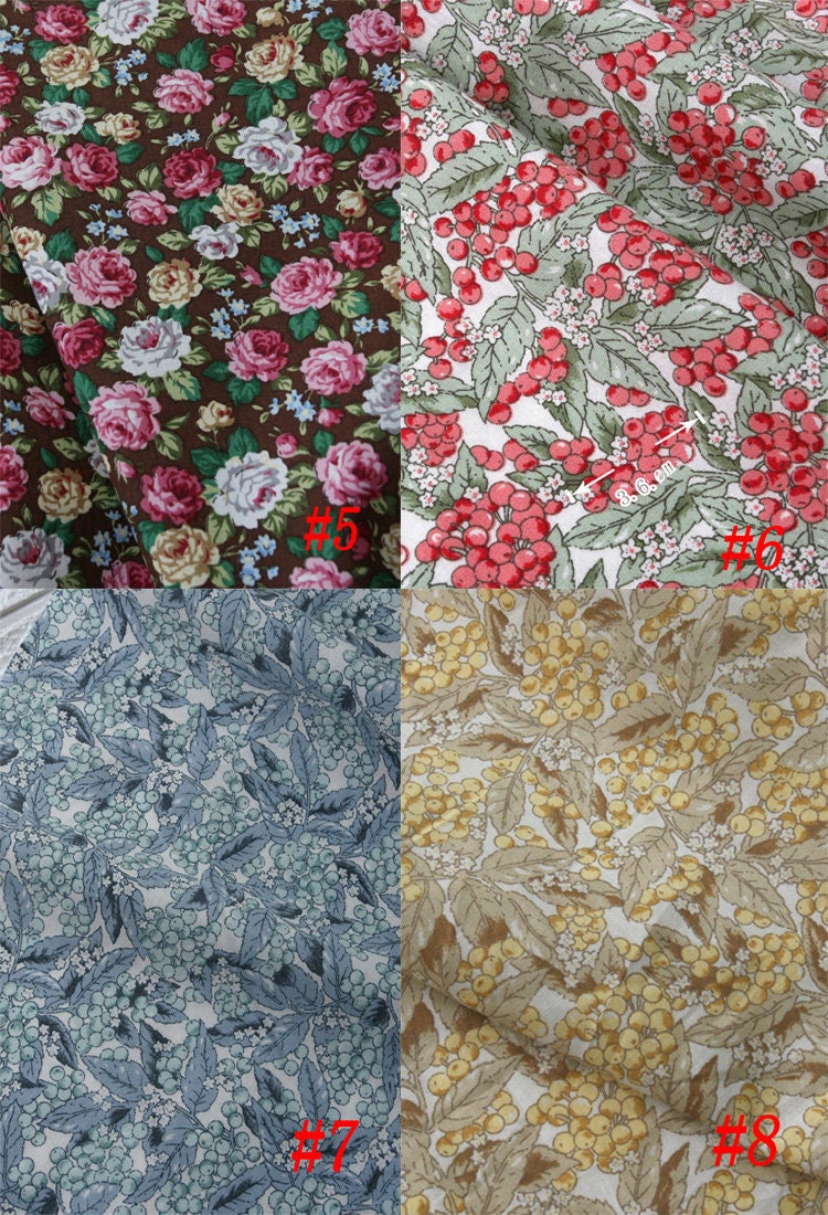 100% Cotton Fabric by the Half Yard,rose Printing Cotton Fabric,sewing ...