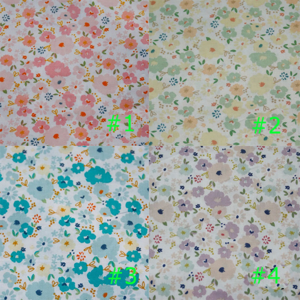 Cotton floral prints fabricsewing fabricIdyllic floral | Etsy