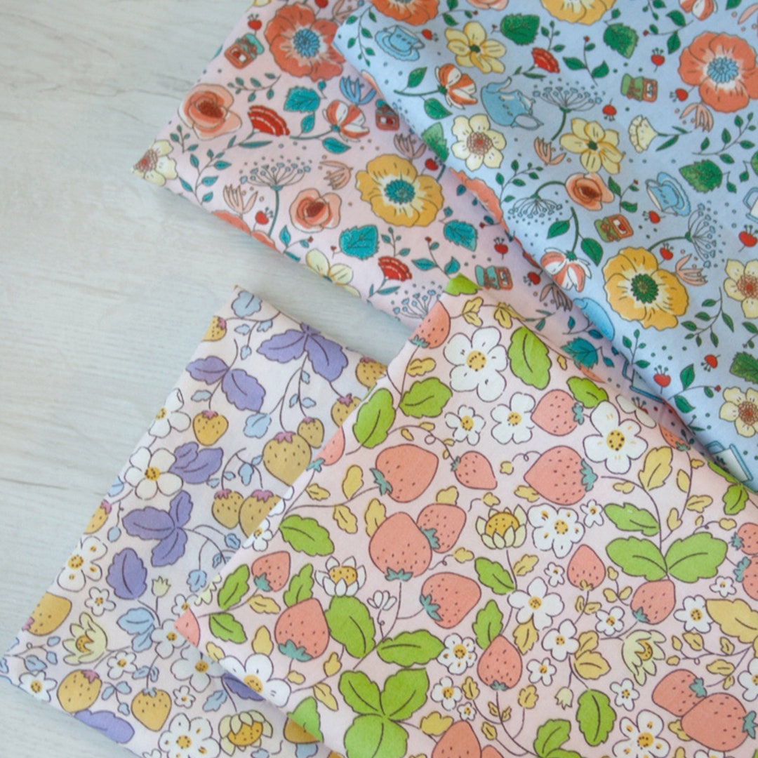 100% Cotton Fabric by the Half Yard,strawberry Pattern Fabric,sewing ...