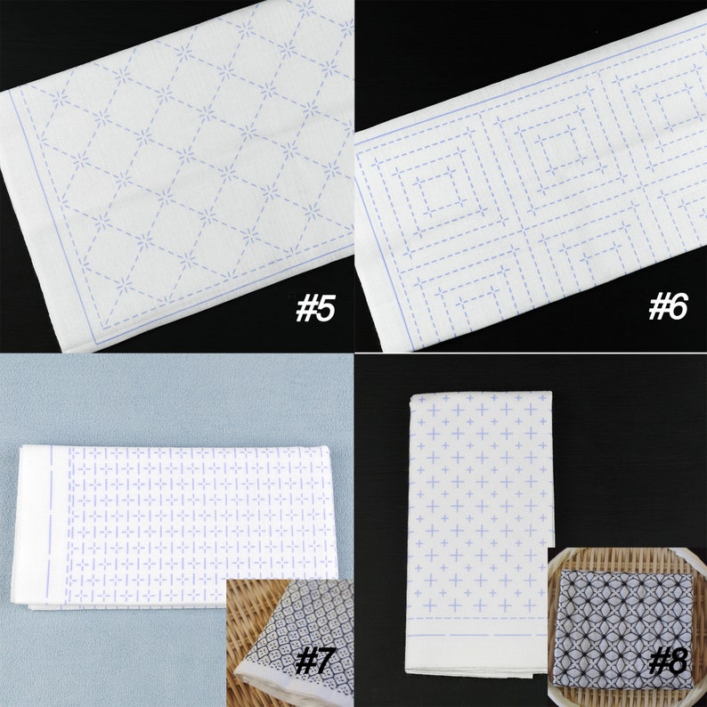 Sashiko Pre-printed Pattern,sashiko Sampler,double Thin Cotton Cloth ...
