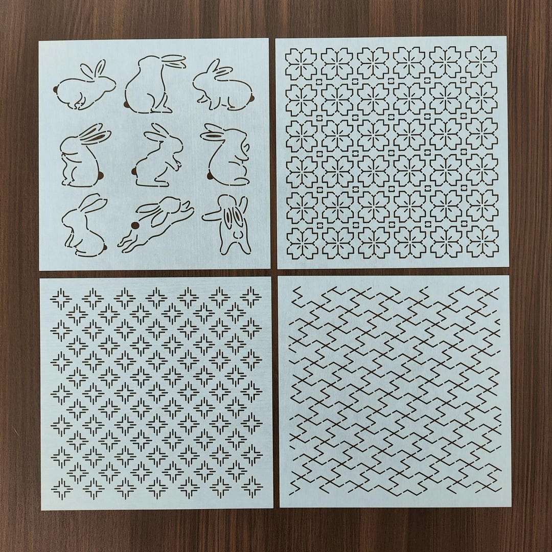 Sashiko Stencil,sashiko Embroidery Pattern,quilt Stitch Mold,japanese ...