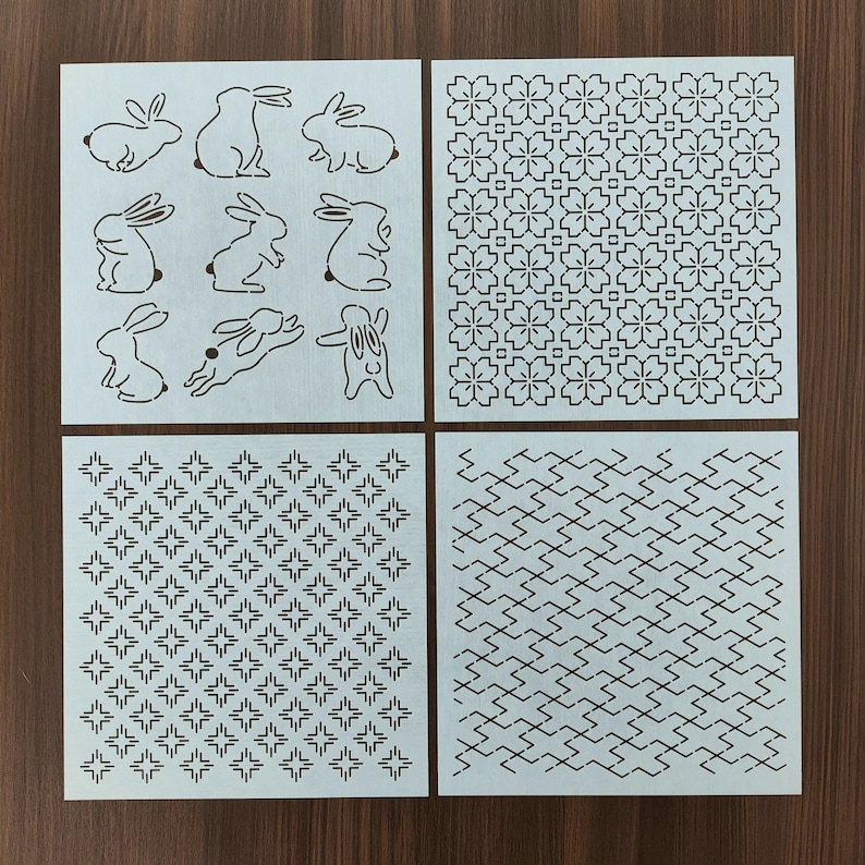 Sashiko Stencil,sashiko Embroidery Pattern,quilt Stitch Mold,japanese ...