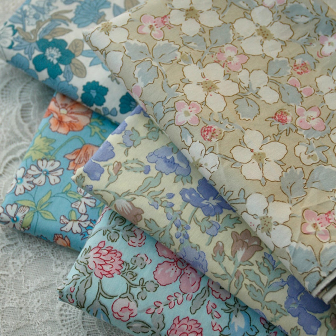 Twill Cotton Printed Fabric,sewing Fabric,idyllic Floral Fabric,cute ...