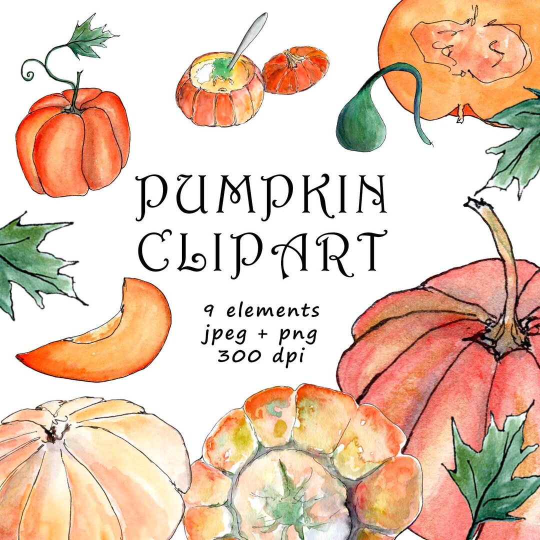 Download Pumpkin Watercolor Clipart, Autumn Orange Clipart ...