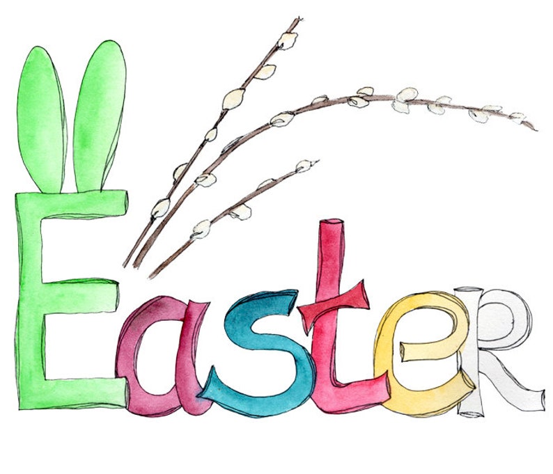 Easter Clipart, Watercolor Spring & Easter Decor, Watercolor Easter ...