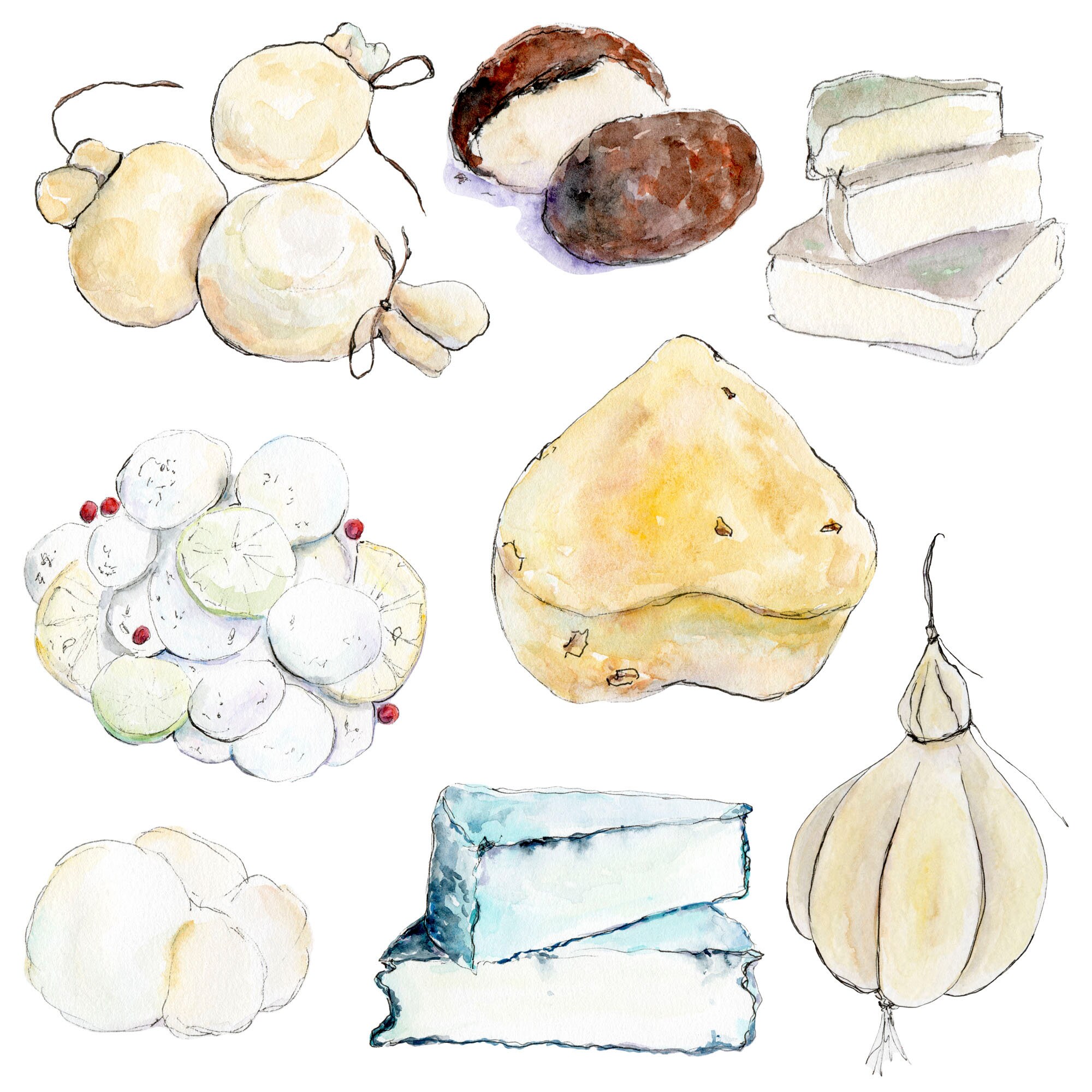 Cheese Clipart, Eco Food, Food Logo, Cheese Digital, Watercolor Cheese ...