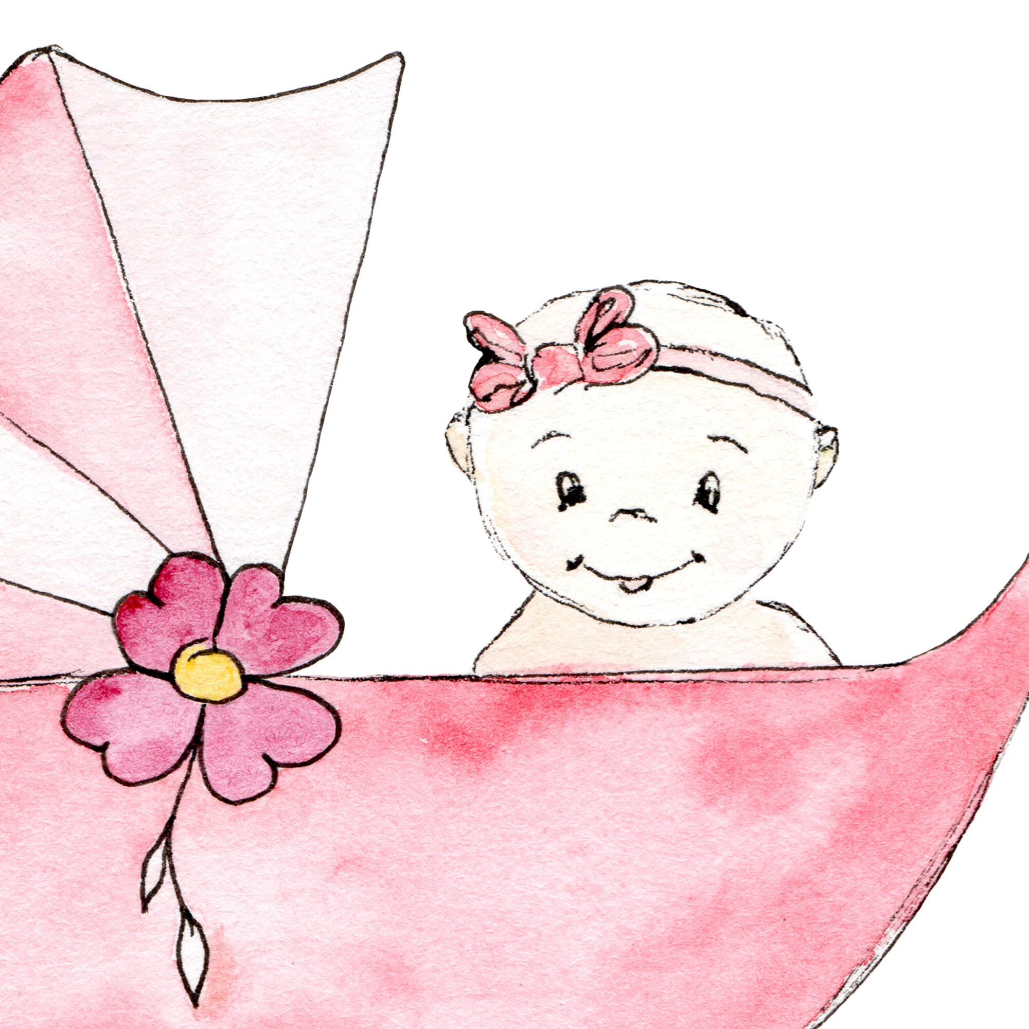 Newborn Girl Clipart Gift for Newborn Girl Pink Flowers - Etsy