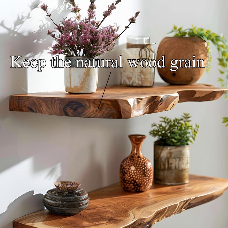 Floating Wall Shelf Handmade and Custom Hangover Shelf Solid Wood ...