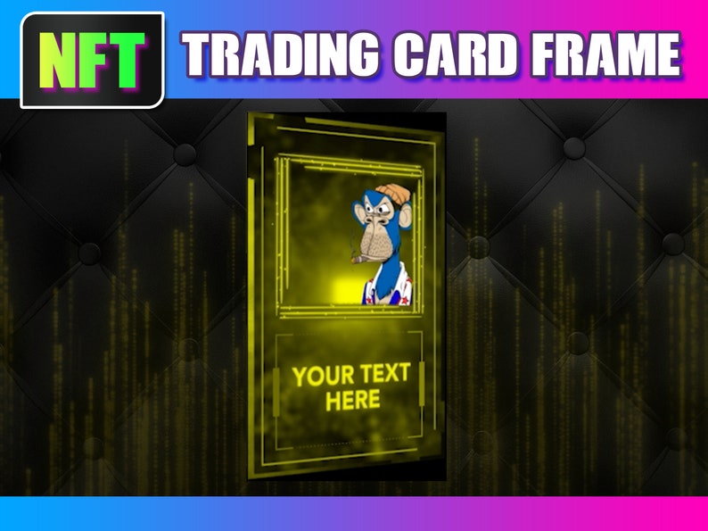 NFT TRADING CARD Frame, Transparent Background, Yellow Trading Card ...