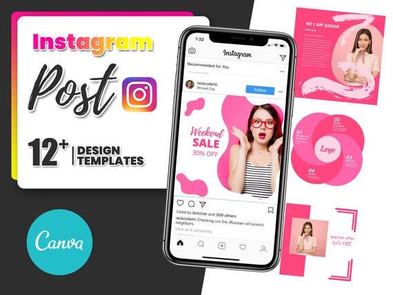 Editable With Canva Facebook and Instagram Template PINK Social Media ...