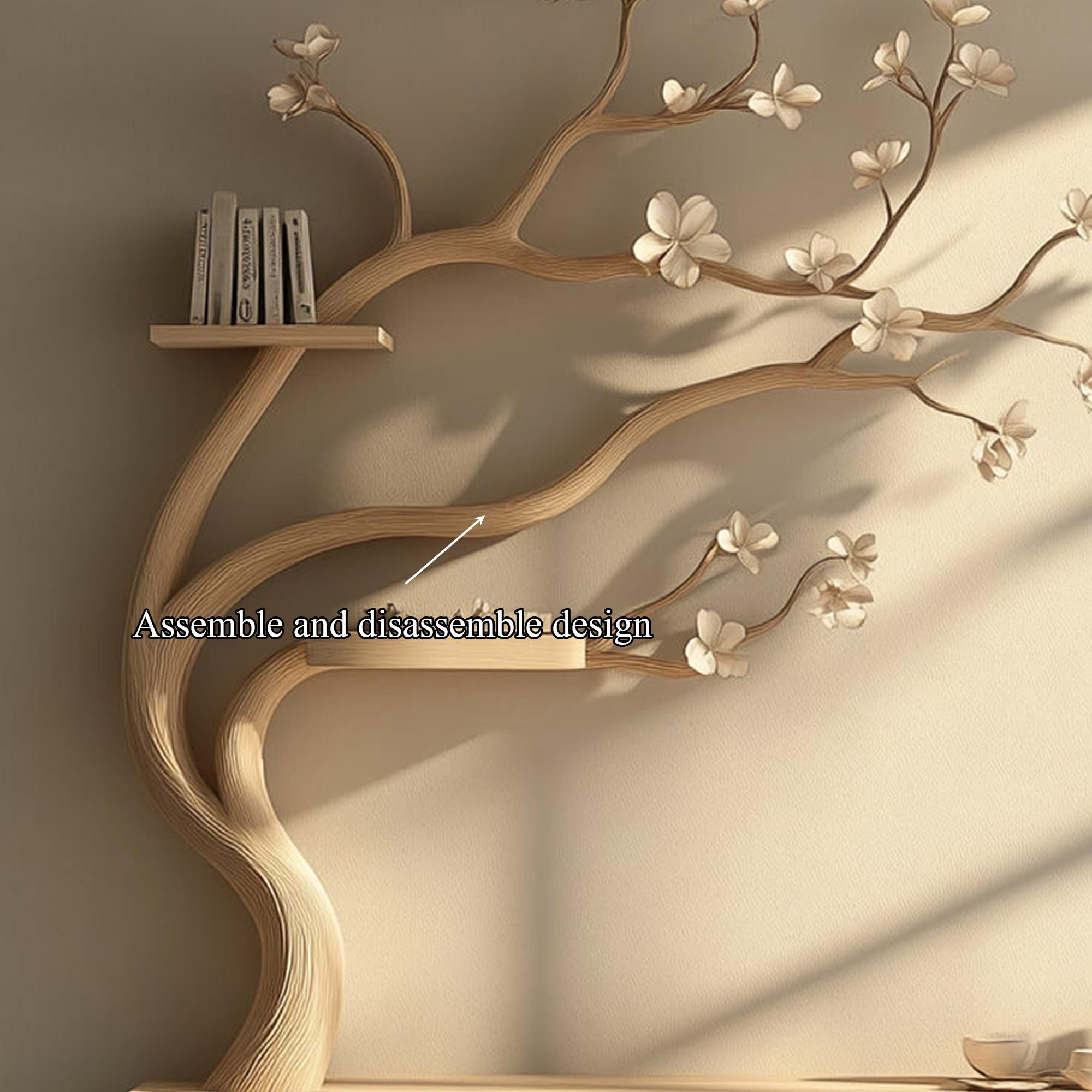 Tree Branch Bookshelf Handcrafted Wood Bookcase Custom Bench Rustic ...