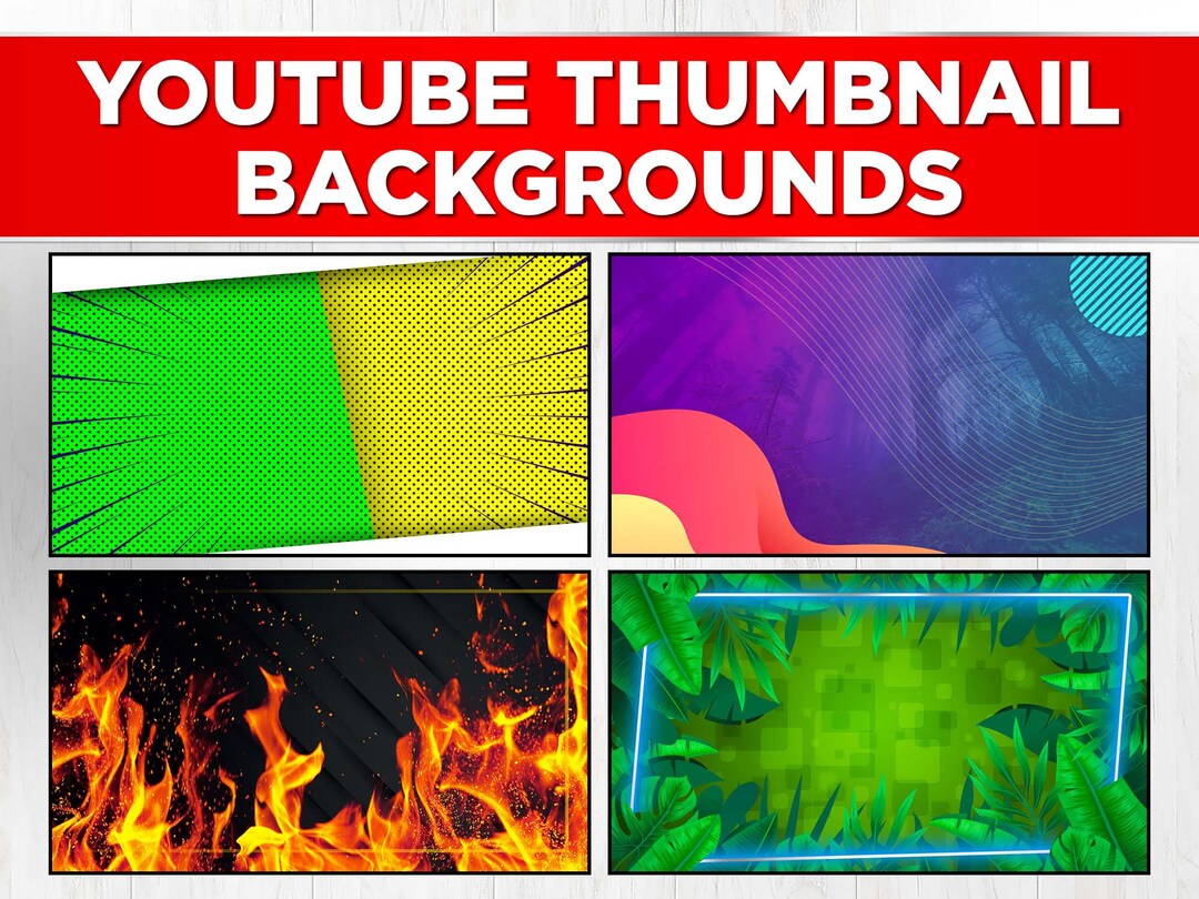 Premade Youtube Thumbnail Background Template Editable - Etsy