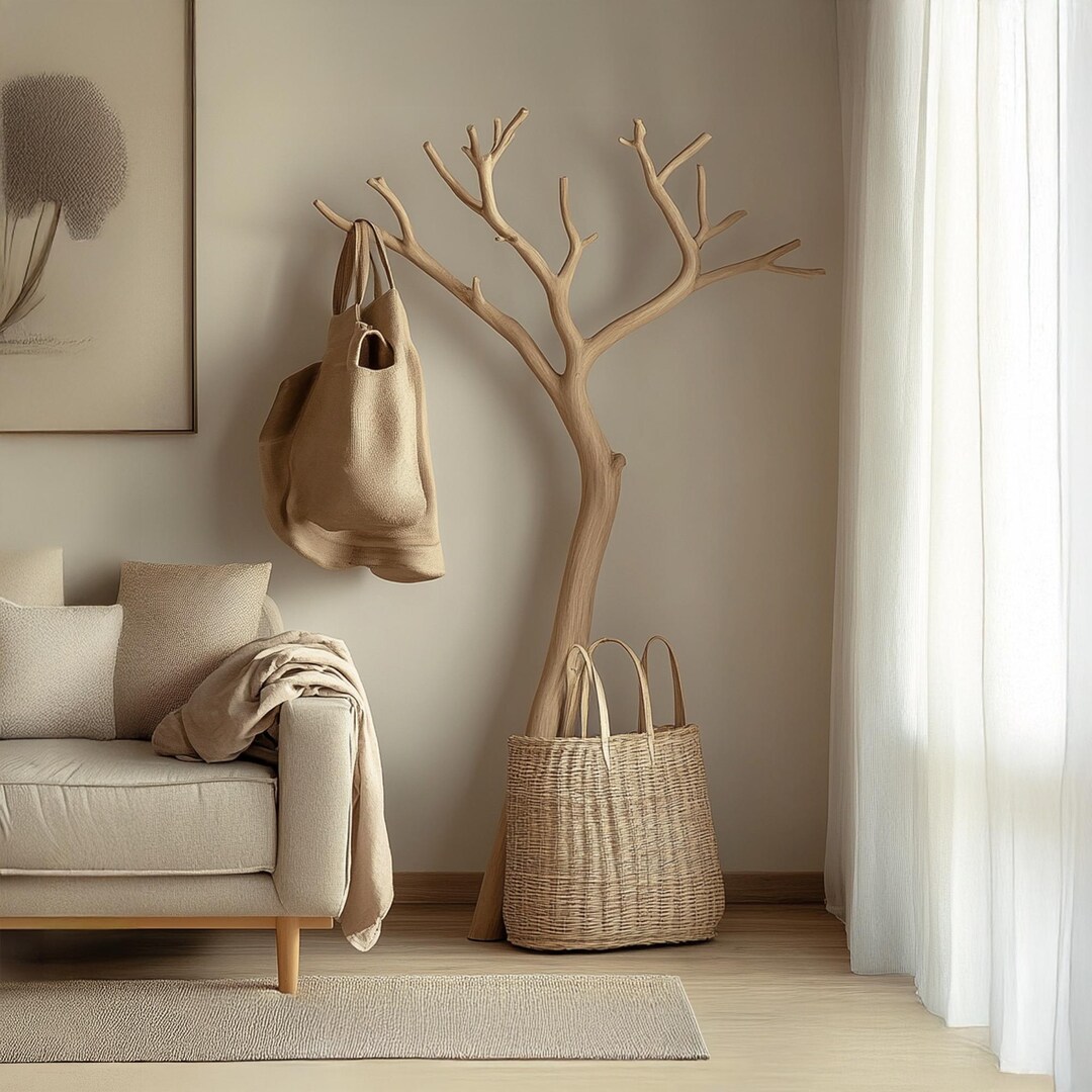 Tree Coat Rack Handmade Wood Rack Wooden Standing Coat Rack Rustic ...