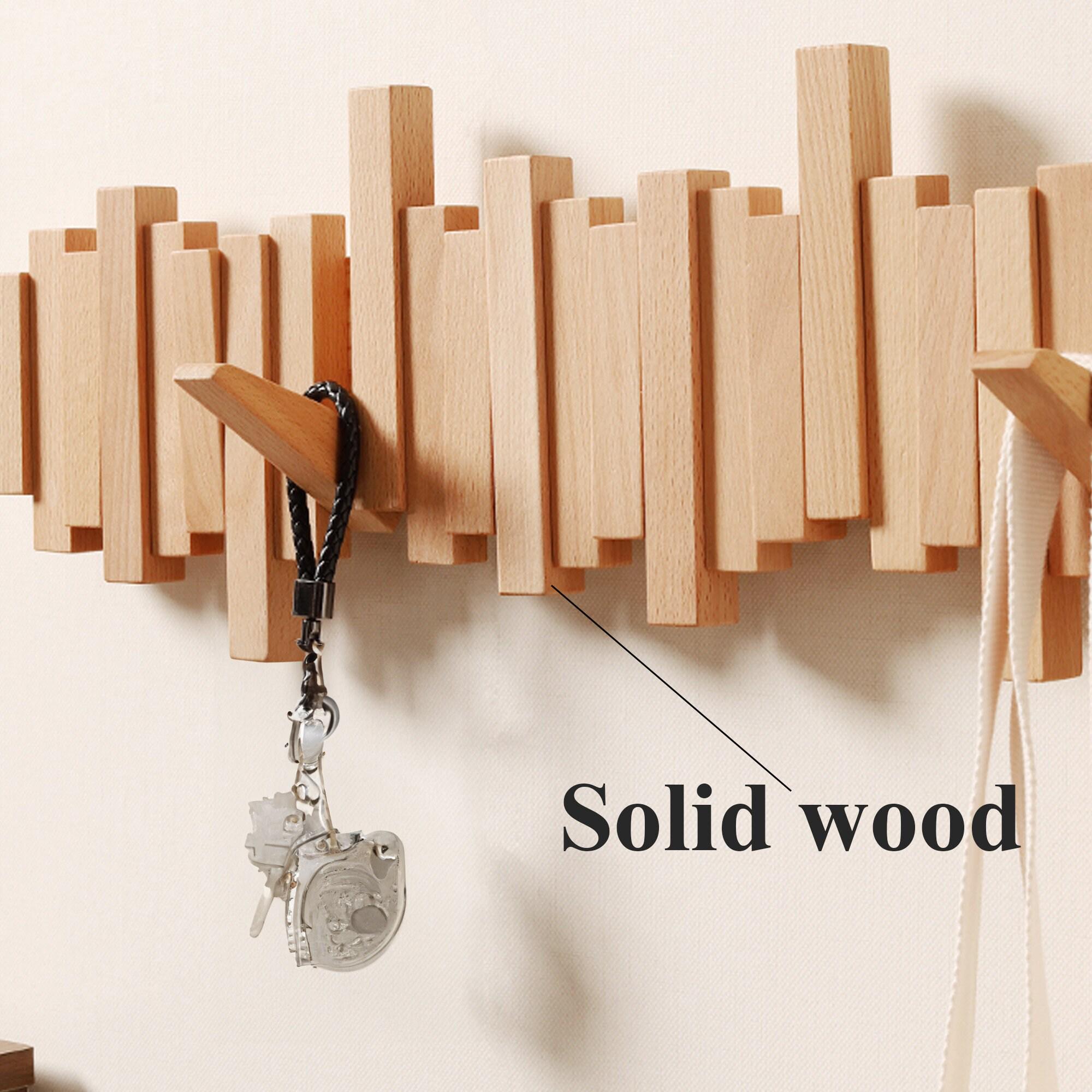Wood Piano Key Coat Rack Rustic Hooks Wood Towel Rack Hanging Clothes ...