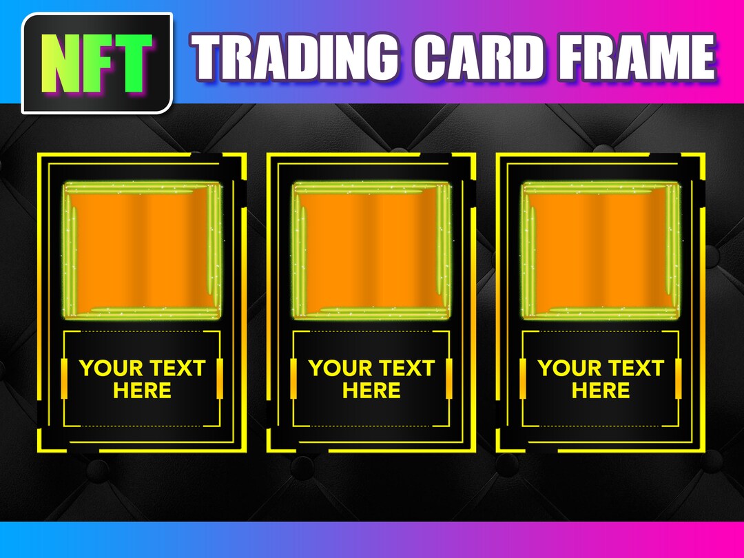 NFT TRADING CARD Frame, Transparent Background, Yellow Trading Card ...