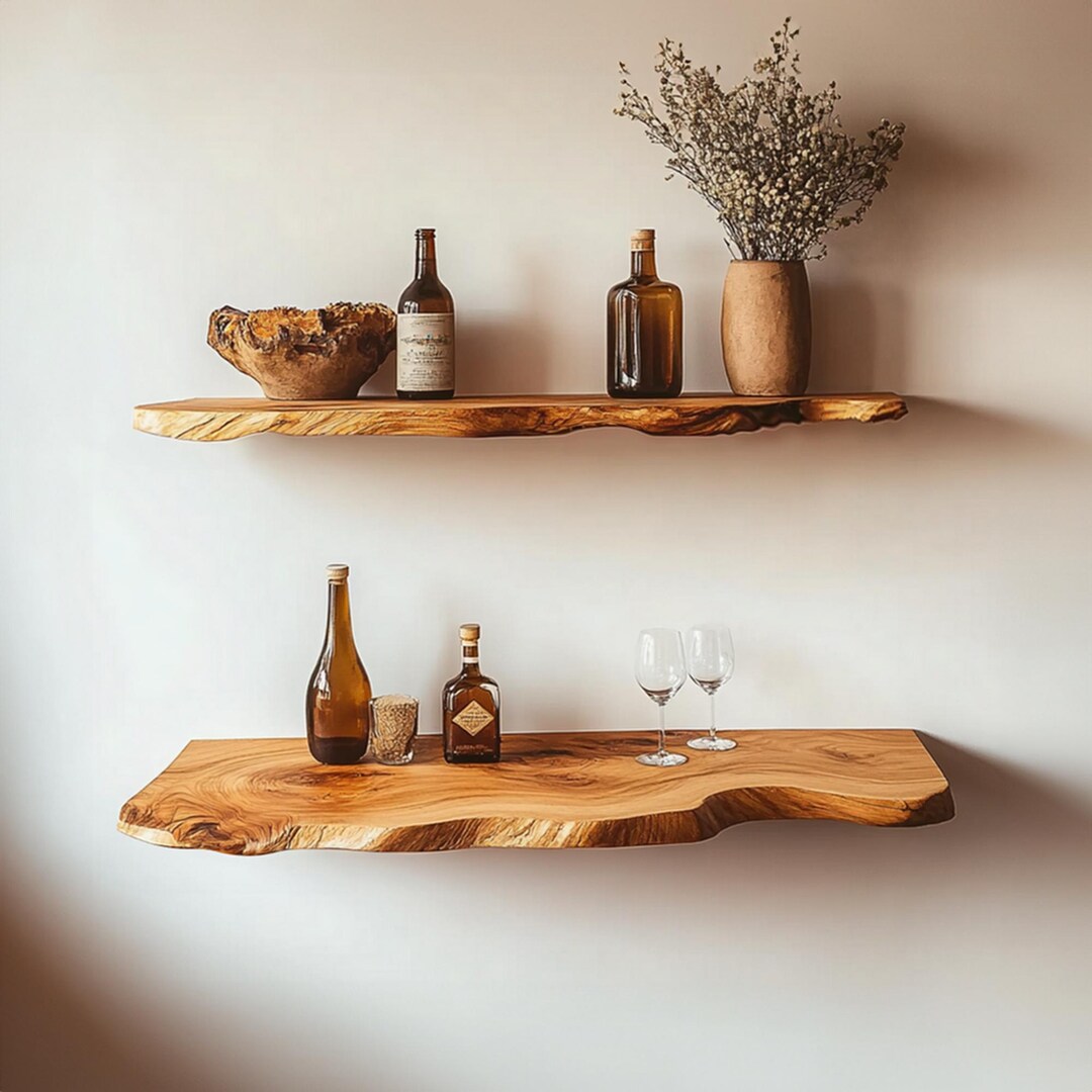 Custom Floating Shelves Wall Shelves Rustic Classic Solid Wood Handmade ...